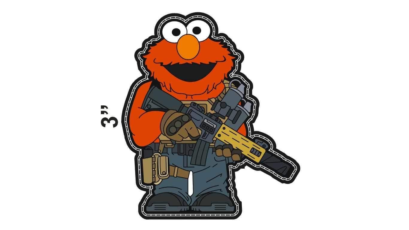 Elmo With A Machine Gun